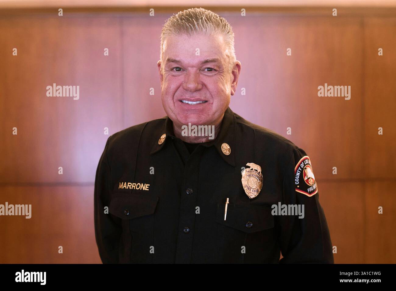 Los Angeles County Fire Department Chief Anthony Marrone attends the ...