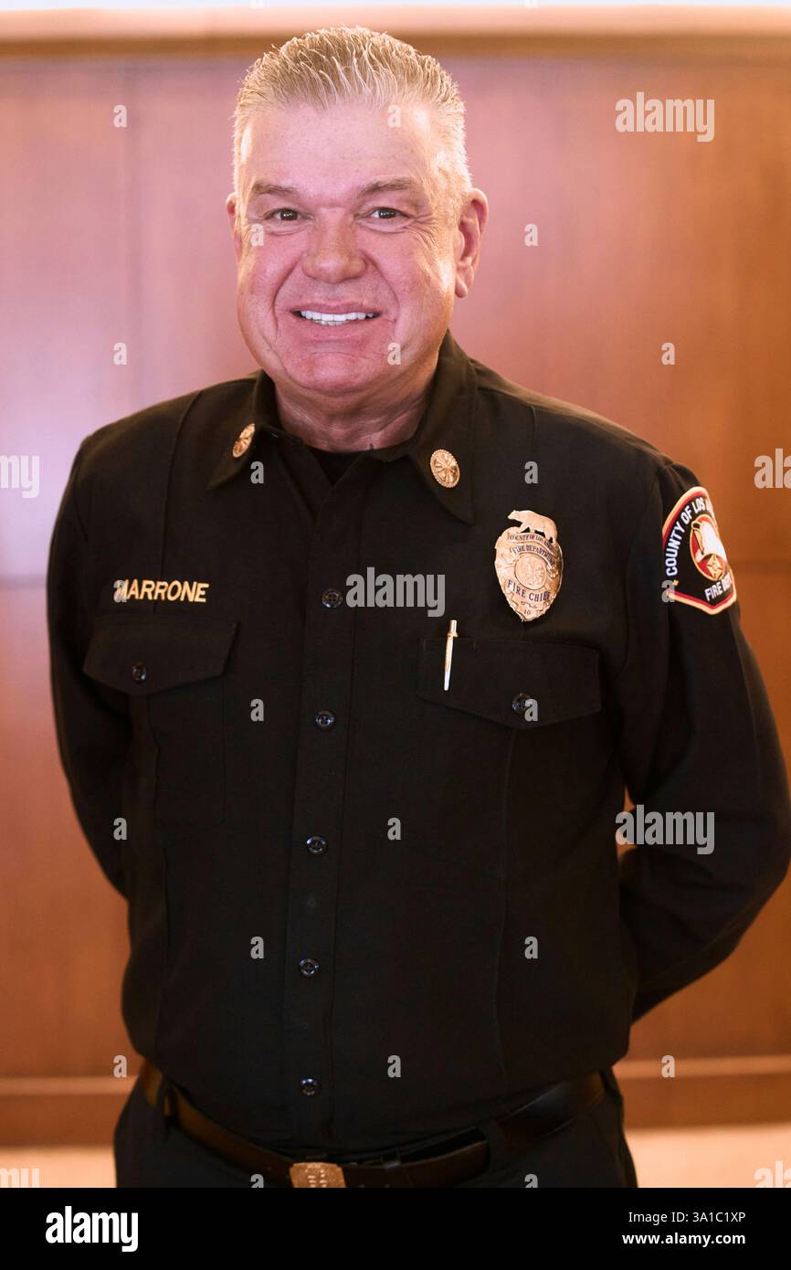 Los Angeles County Fire Department Chief Anthony Marrone attends the ...