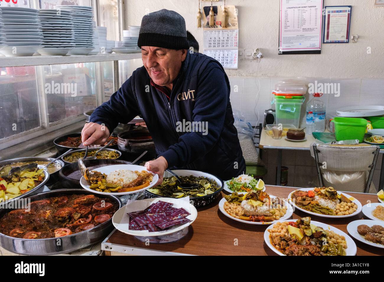Sart, Turkey, Turkiye. Turkish Lunch Prepared by Cook at Roadside ...