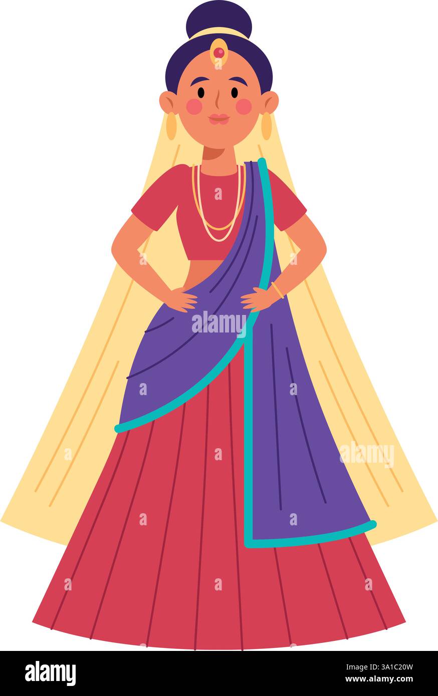 Indian Bride Traditional Attire Stock Vector Image & Art - Alamy