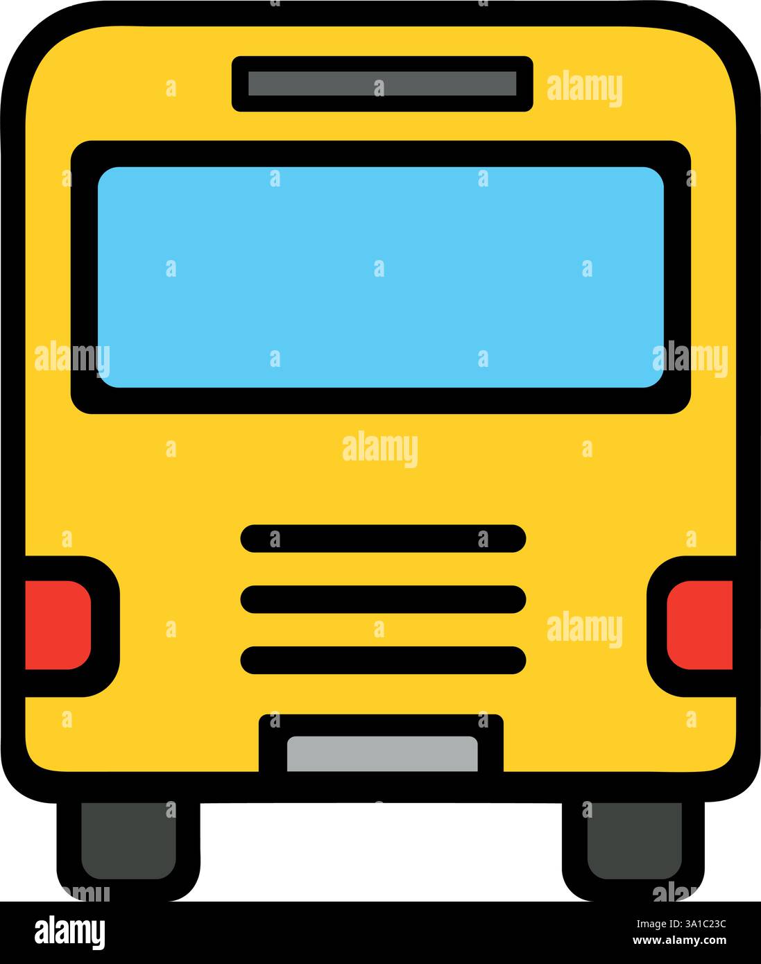 Bus Rear View Public Transport City Vehicle Icon Stock Vector Image ...
