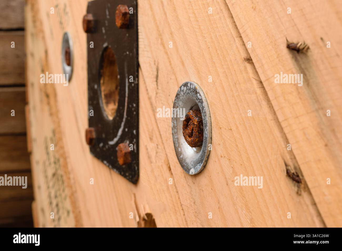Big wooden cable roll Stock Photo - Alamy