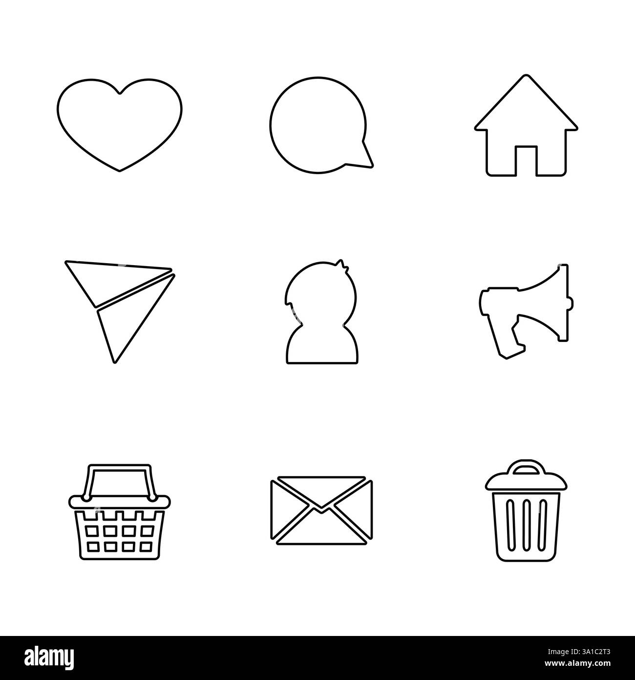 Social media icons outline set Stock Vector Image & Art - Alamy