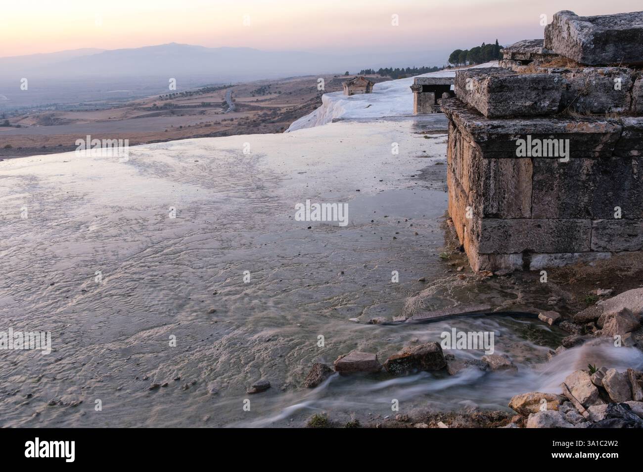 Hierapolis, Turkey, Turkiye. Pamukkale. Travertine, Calcium Carbonate, Deposits from Thermal Hot ...