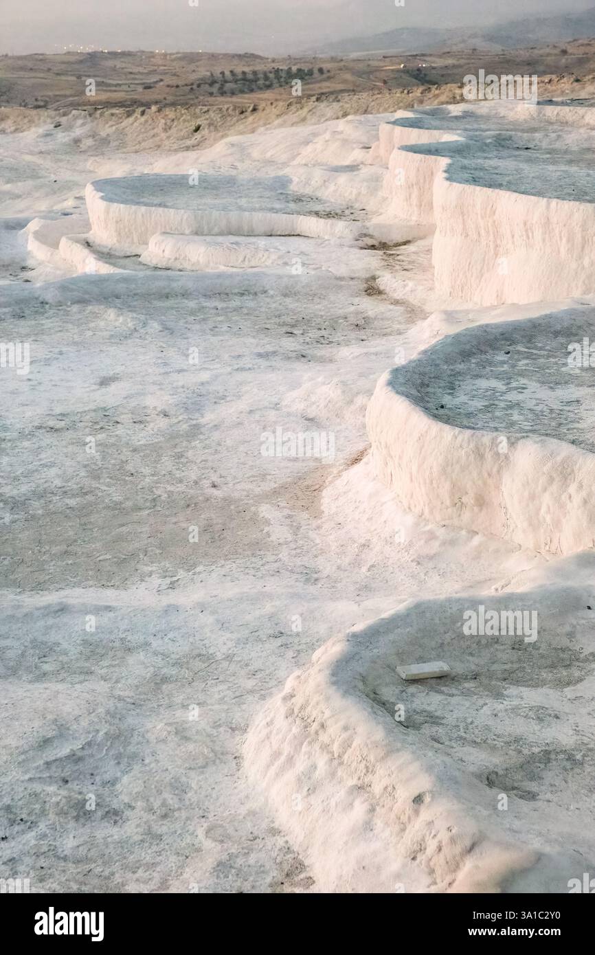 Hierapolis, Turkey, Turkiye. Pamukkale. Travertine, Calcium Carbonate, Deposits from Thermal Hot ...