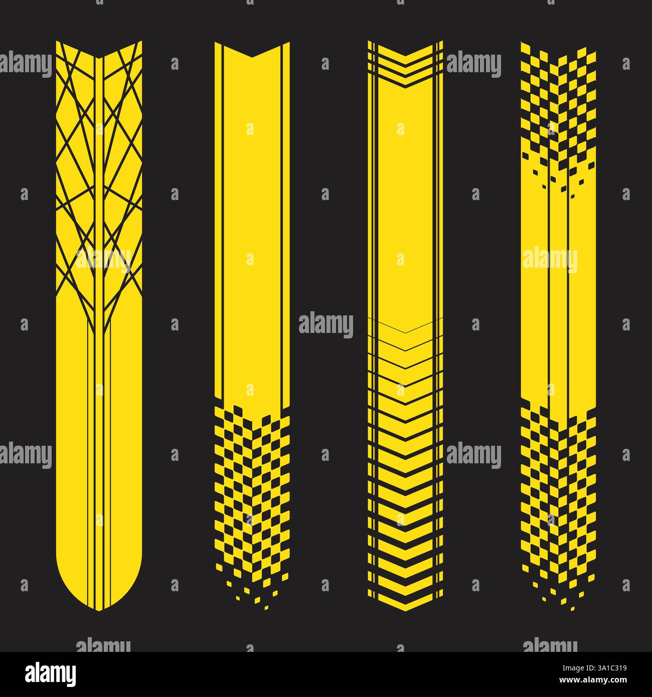 Vertical yellow car decals set Stock Vector Image & Art - Alamy