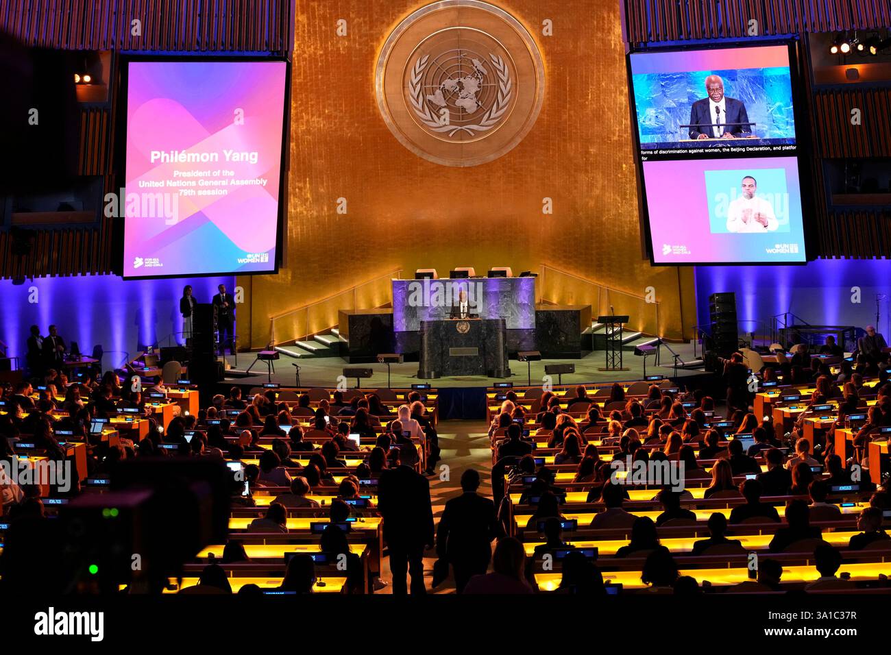New York, USA. 07th Mar, 2025. Philemon Yang President of the UN General Assembly 79th Session ...