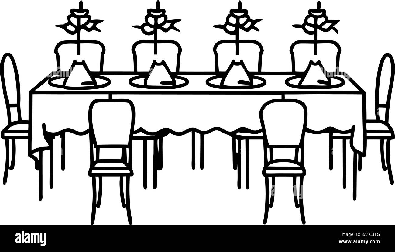 Elegant wedding reception table Cut Out Stock Images & Pictures - Alamy