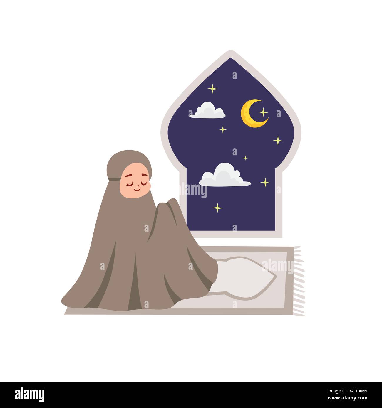 Islam praying religion woman Stock Vector Images - Alamy