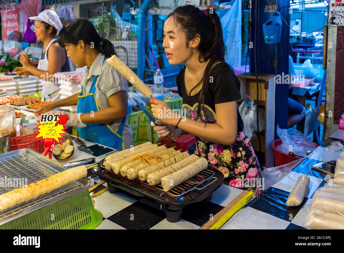 Bangkok, Thailand - May 25, 2016 : Thai exotic food in street food ...