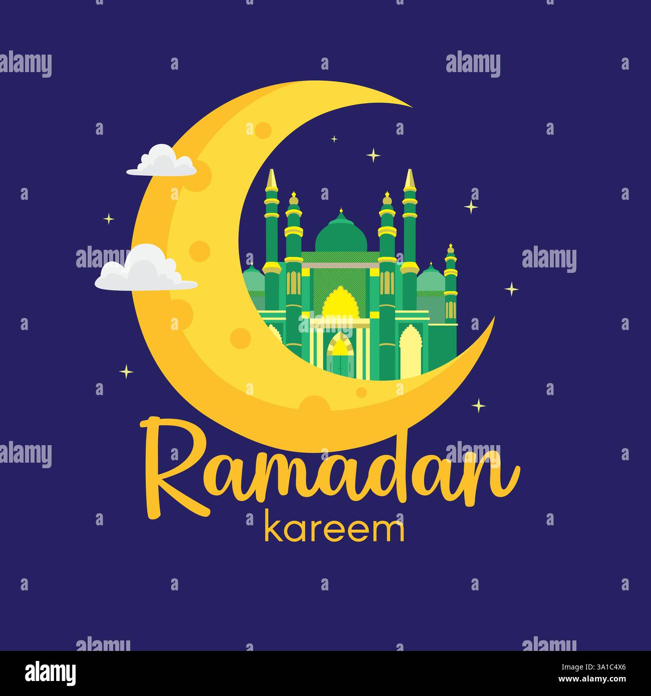 Ramadan kareem background moon Stock Vector Images - Alamy