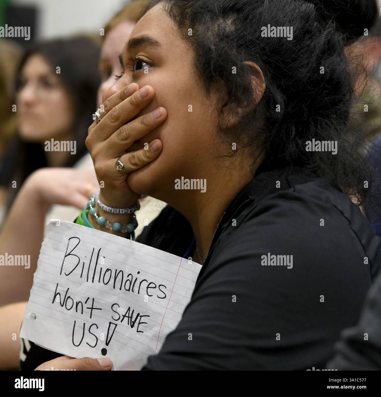 Somers, Wisconsin, USA. 7th Mar, 2025. A protest sign is displayed as U ...