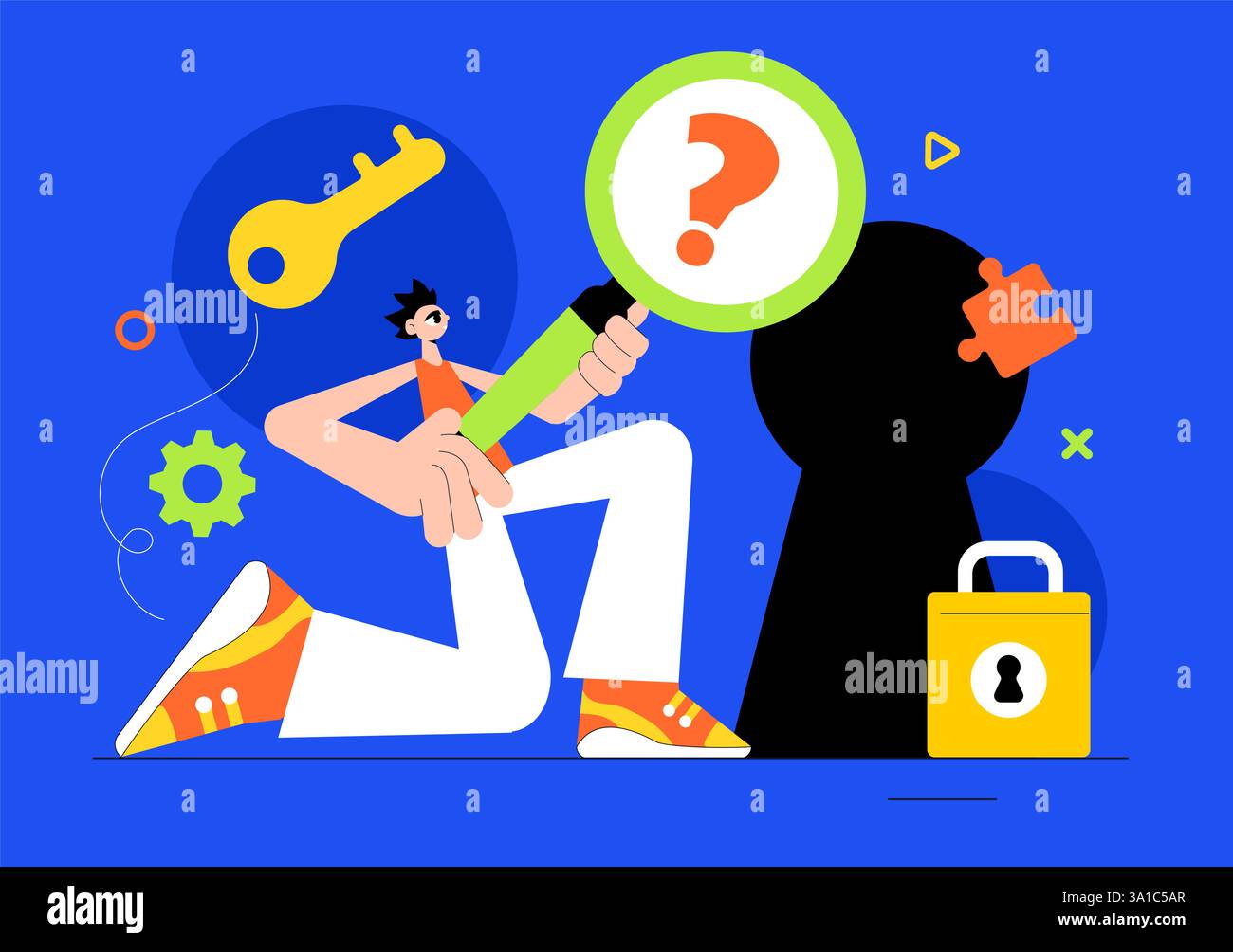 Escape Room Vector Illustration featuring People Solving Puzzles ...