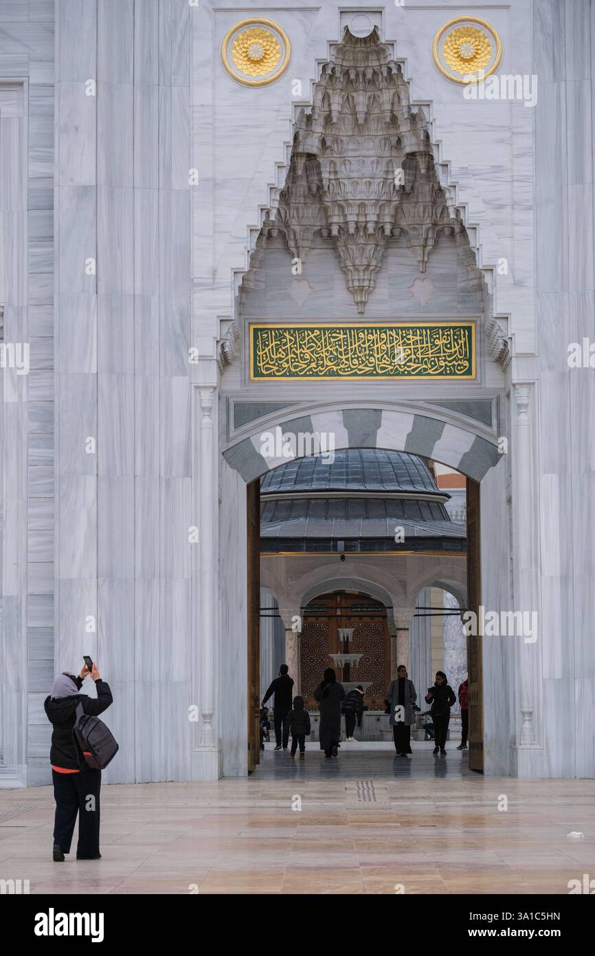 Istanbul, Turkey. Grand Camlica Mosque. Muqarna, a Decoration of Carved ...