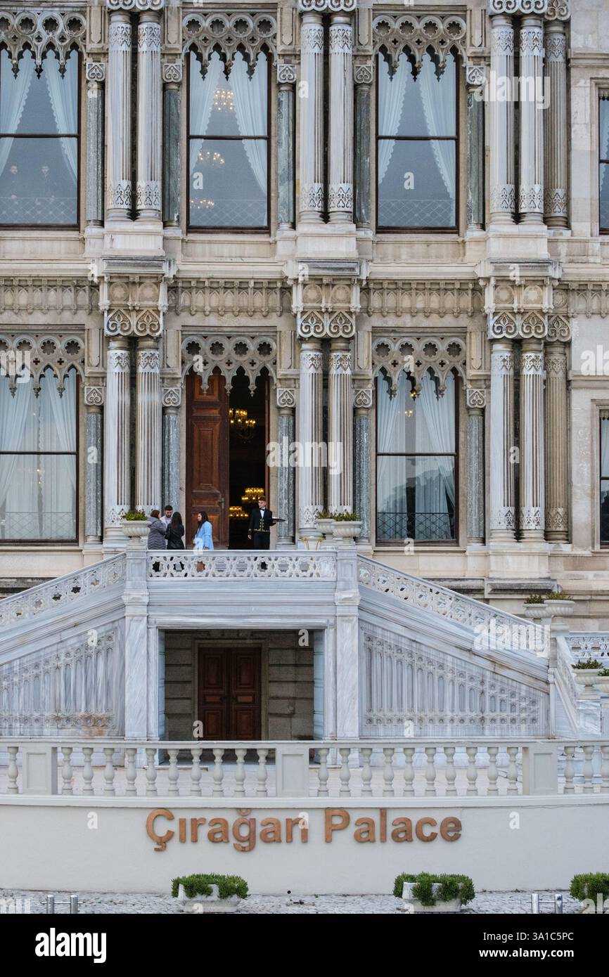 Istanbul, Turkey, Turkiye. Ciragan Palace Kempinski Hotel, View from ...