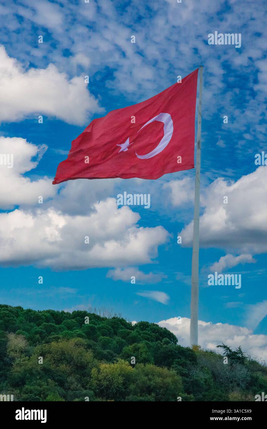 Turkish flag flying above hi-res stock photography and images - Alamy