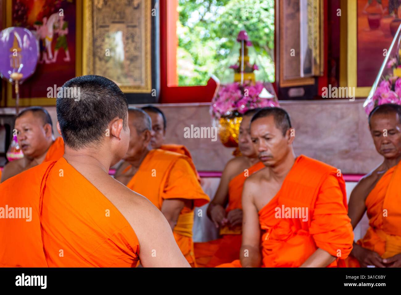 Bangkok, Thailand - July 9, 2016 : Thai monk ritual for change man to ...
