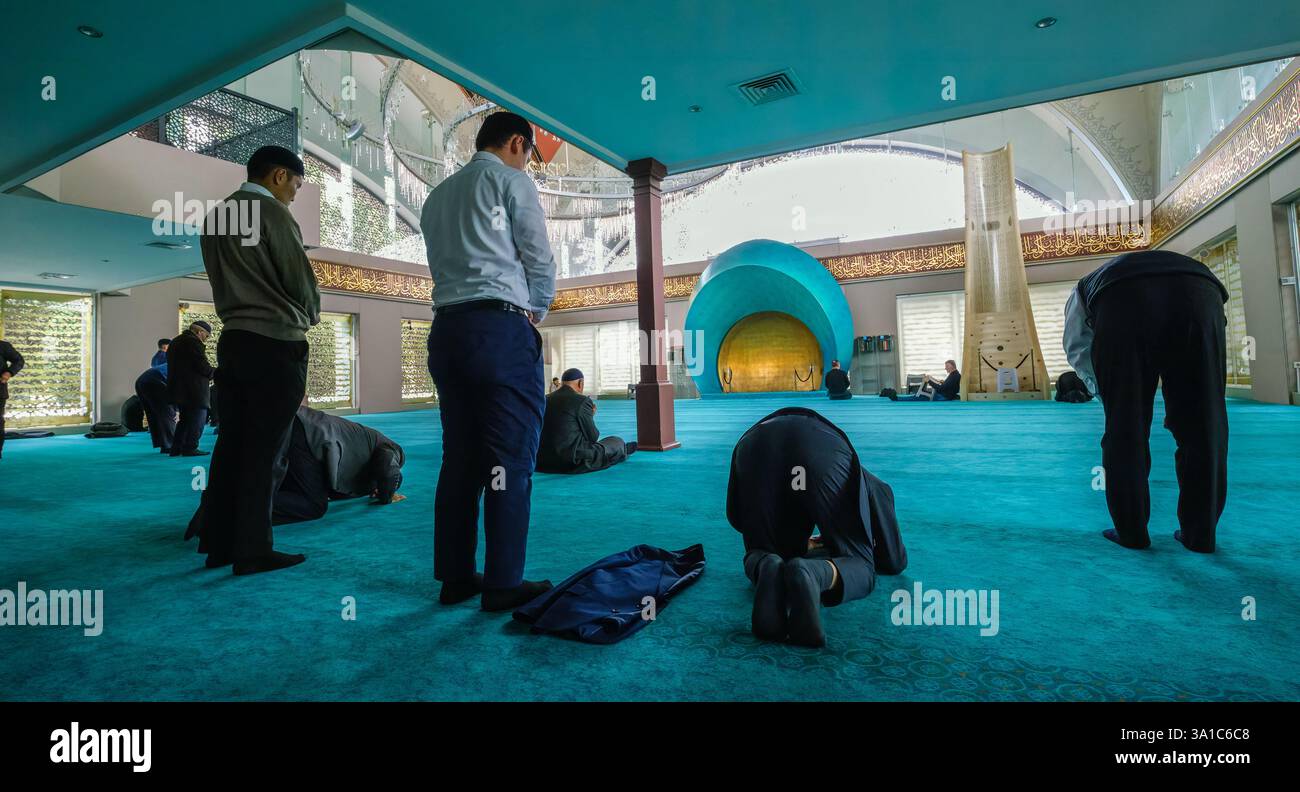 Istanbul, Turkey, Turkiye. Sakirin Mosque. Worshipers Praying ...