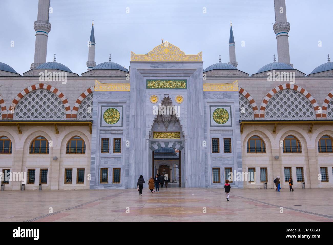 Istanbul, Turkey, Turkiye. Grand Camlica Mosque Interior, the largest ...