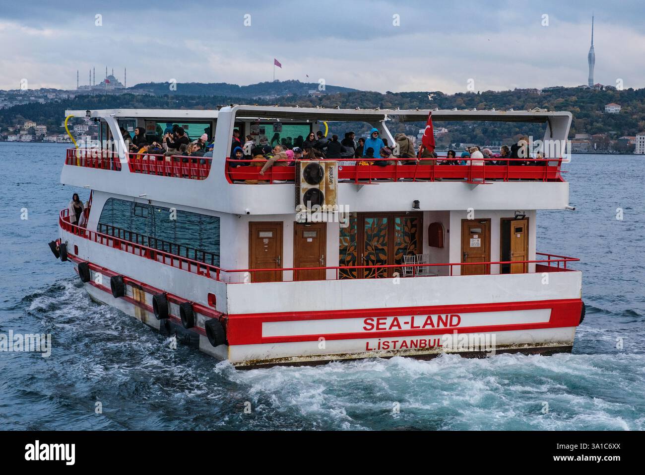 Istanbul, Turkey, Turkiye. Tourist Sightseeing Boat on the Bosphorus ...