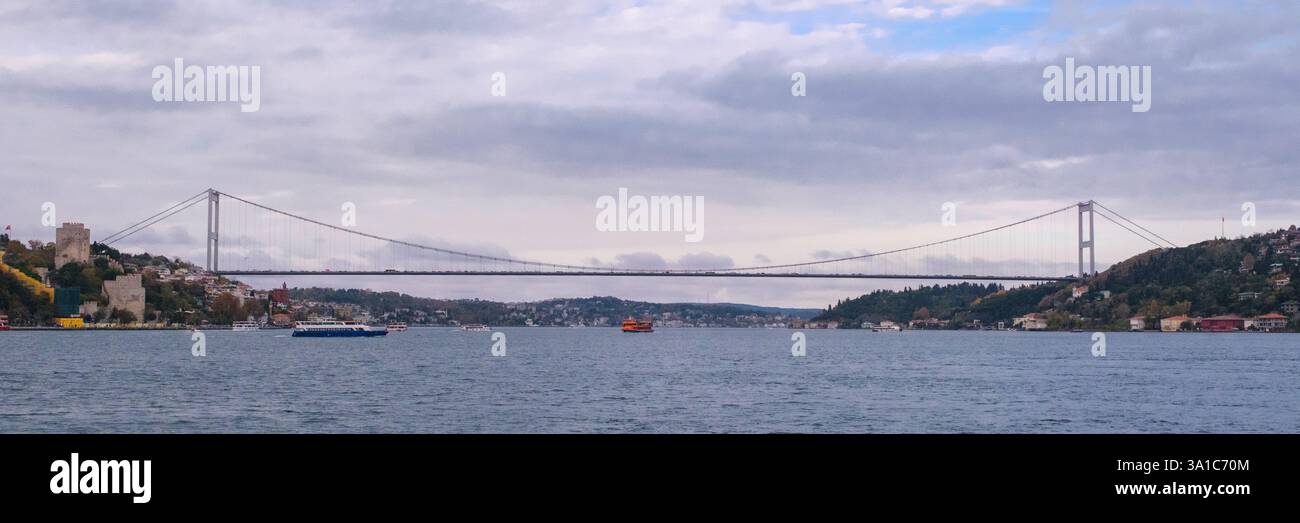Istanbul, Turkey, Turkiye. Fatih Sultan Mehmet Bridge, Suspension ...