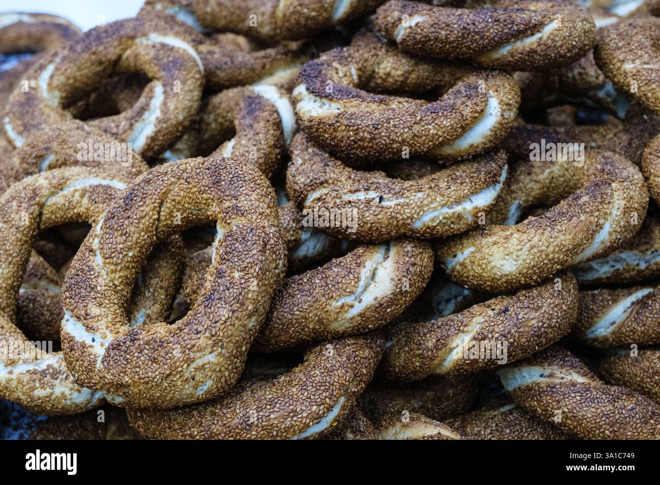 Istanbul, Turkey, Turkiye. Simit, Turkish Sesame Bread Rings Stock ...