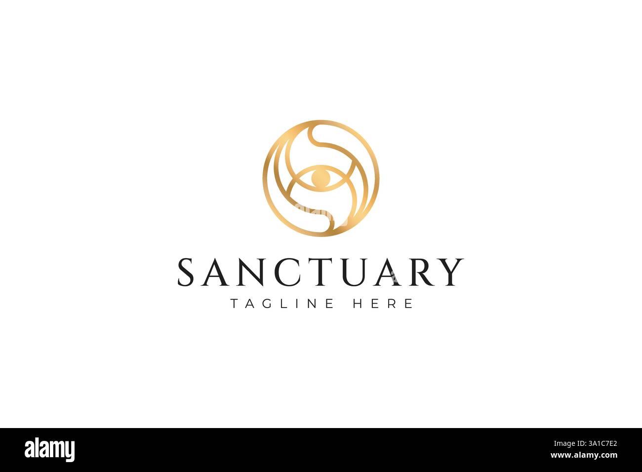 Elegant and Modern Sanctuary Logo Featuring a Sacred Geometric Eye ...