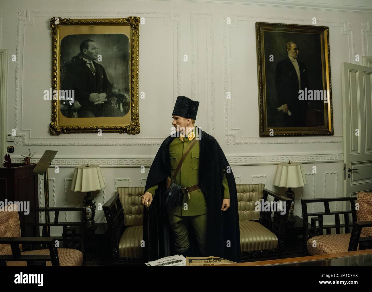 Istanbul, Turkey, Turkiye. Pera Palace Hotel Museum with Statue of ...