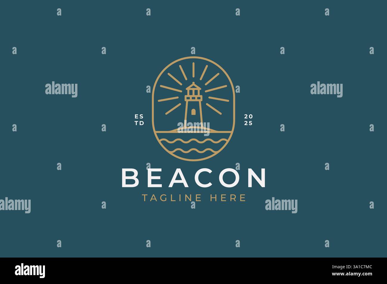 Lighthouse Logo, Light Beacon Symbol, Harbor Icon. Maritime Tower ...