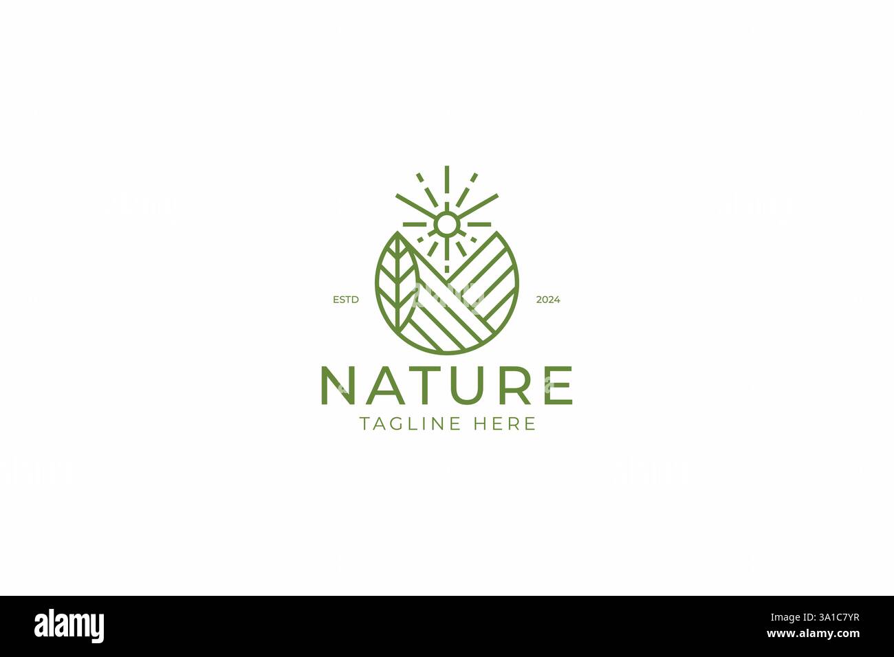 Nature Logo Green Growth and Ecological Emblem Balance of Eco-Friendly ...