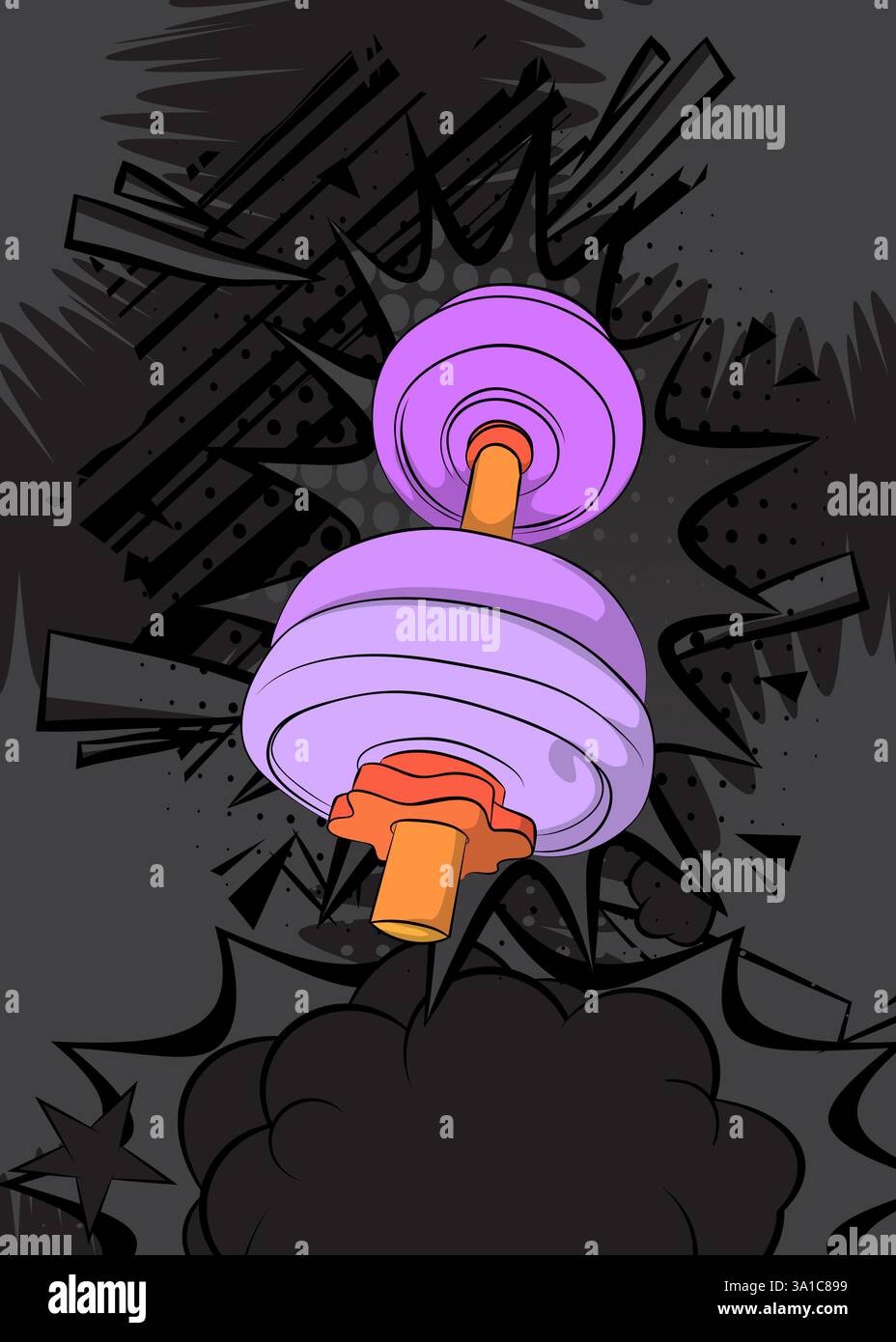 Cartoon Dumbbell, comic book Gym. Retro vector comics pop art design ...