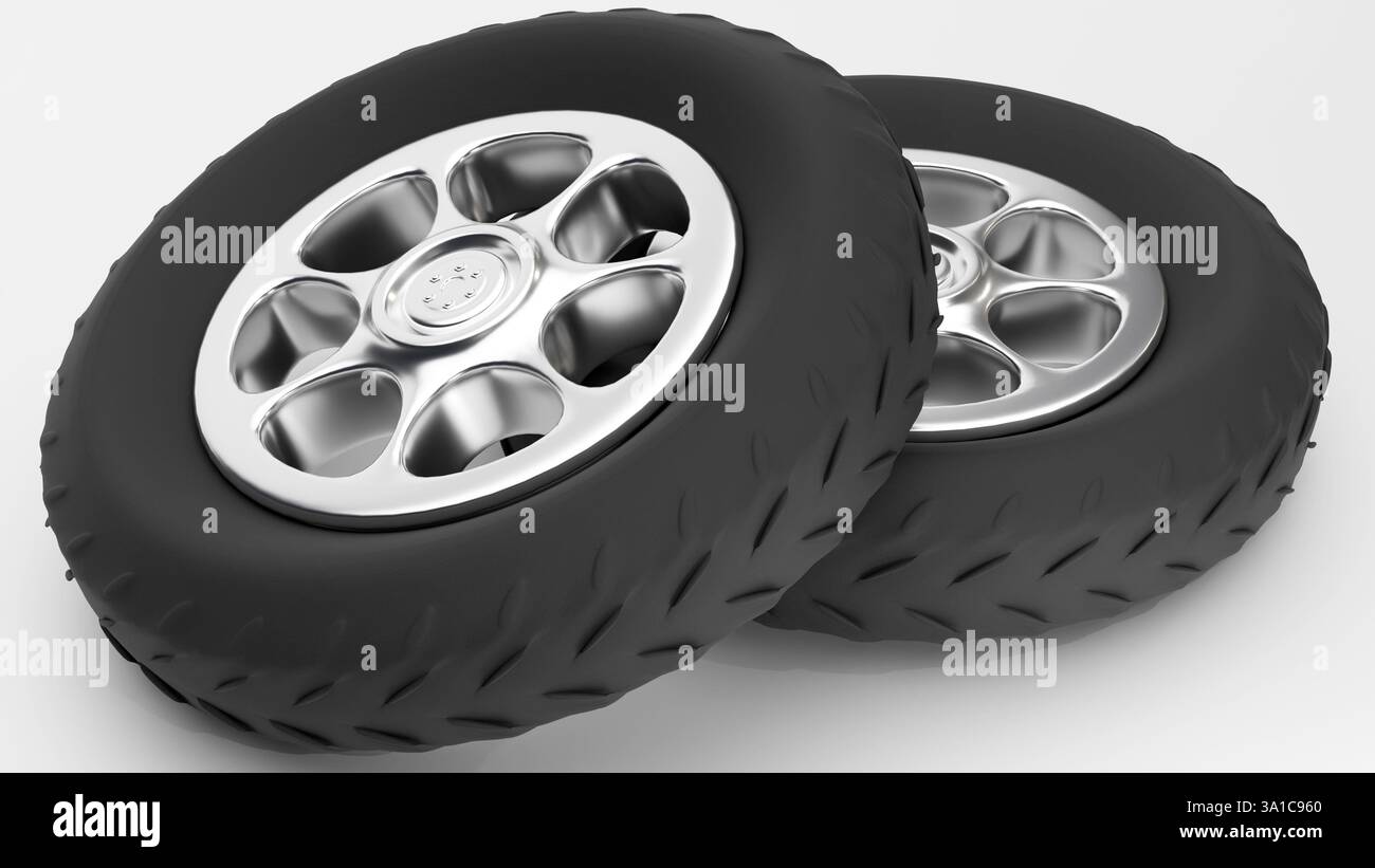Car rims and tire isolated realistic rubber wheels vehicle service hi ...