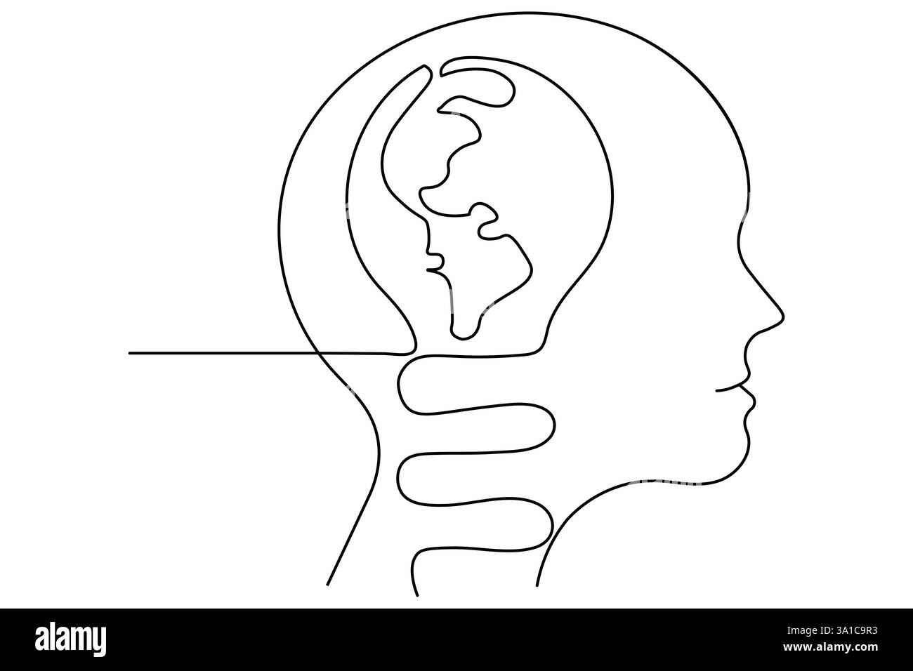 Continuous one line art light bulb symbol idea and creativity isolated ...