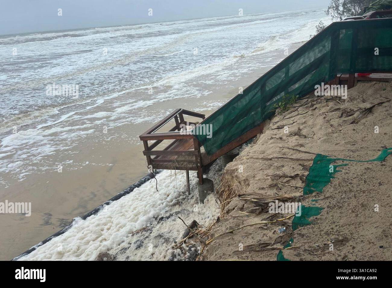 Beach erosion following cyclone Alfred on the Gold Coast, Australia ...