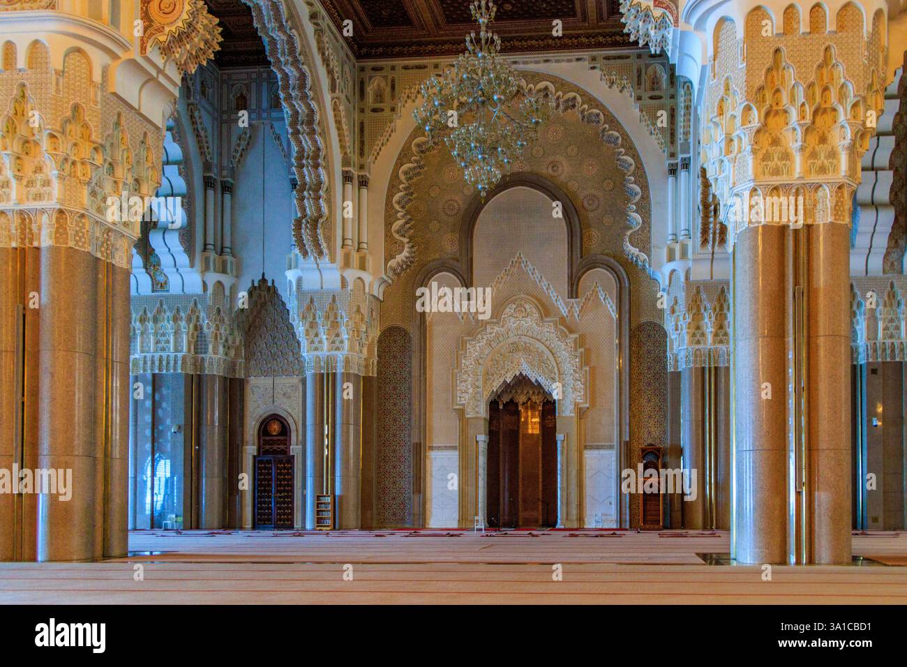 CASABLANCA, MOROCCO, Interior of Hassan II Mosque. It is the largest ...