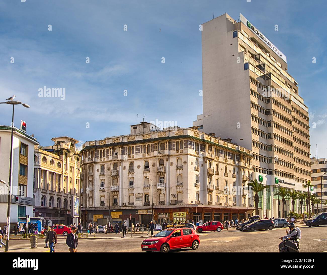 Casablanca, Morocco. Casablanca cityscape , buildings in Avenue Des F.A ...