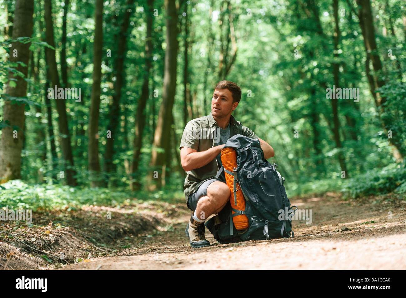 Bearded tourist young man opening hi-res stock photography and images ...