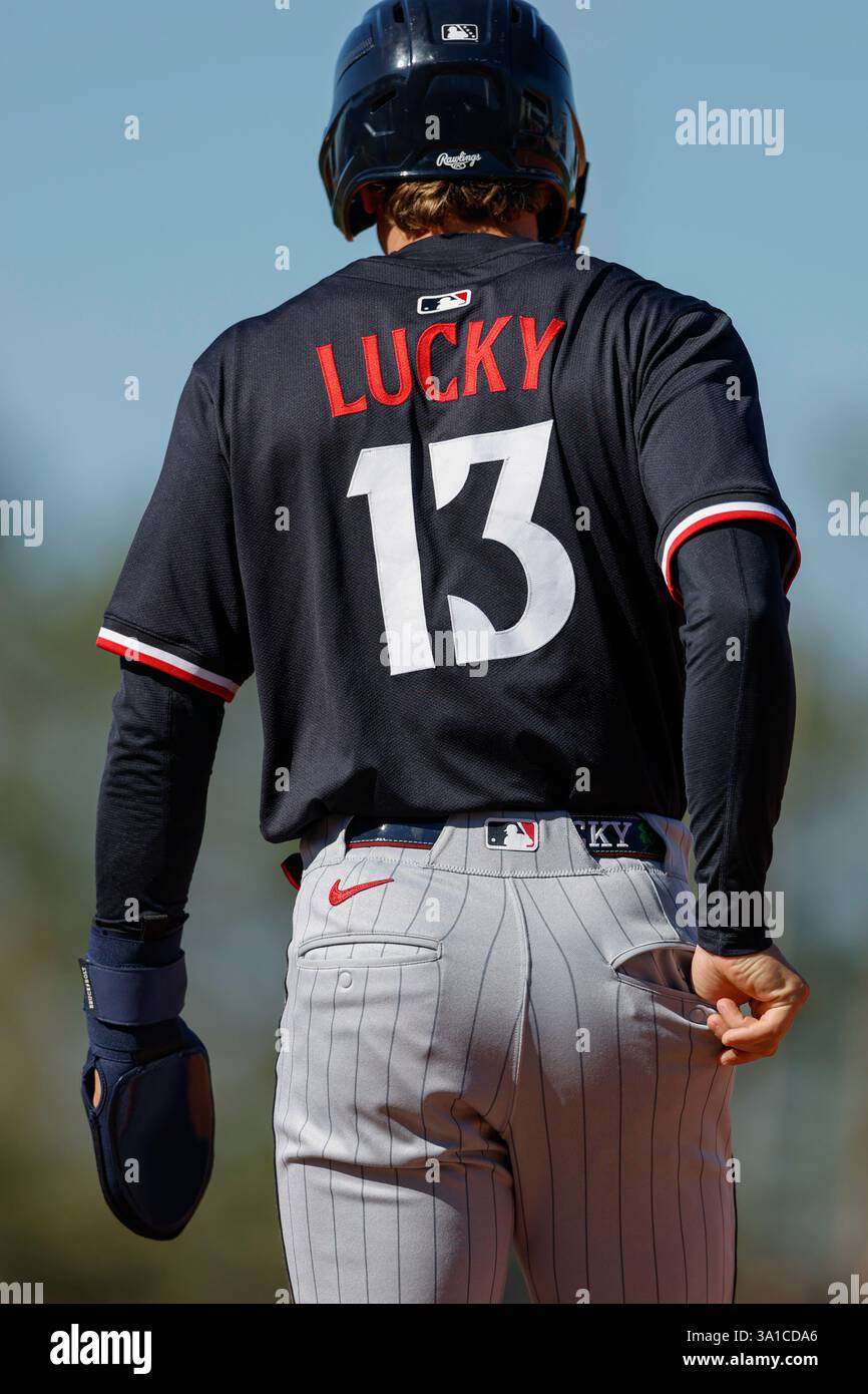 Port Charlotte, FL USA; Minnesota Twins infielder Nick Lucky (13) pinch ...
