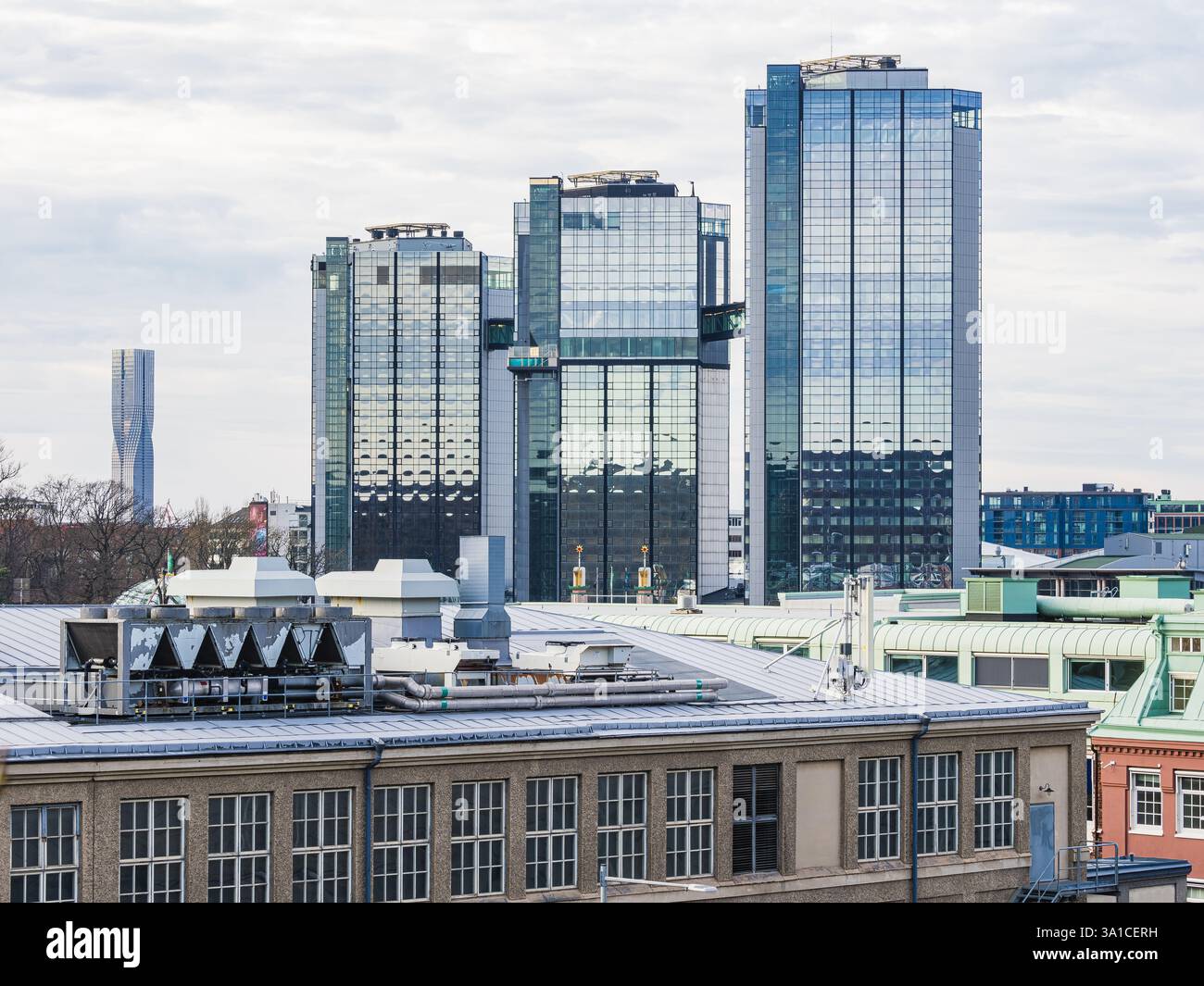 View of striking skyscrapers in Gothenburg, Sweden, featuring glass ...