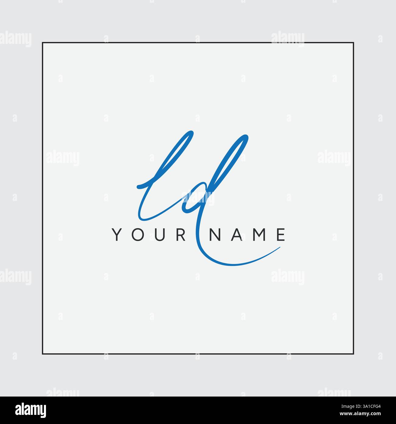 Handwritten Signature logo for Initial Letter LD - Vector Logo Template ...