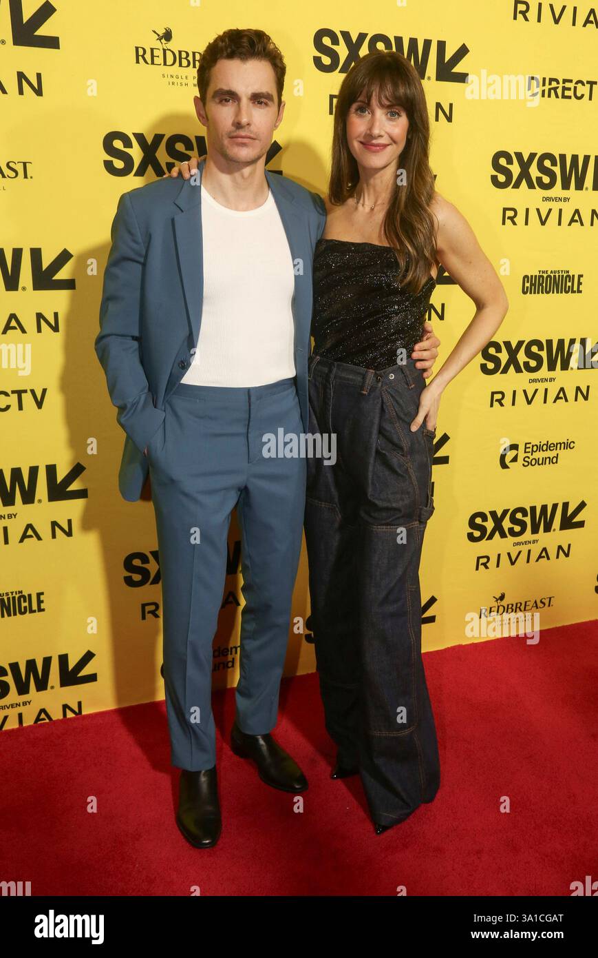 Dave Franco, left, and Alison Brie arrive for the Texas premiere of ...
