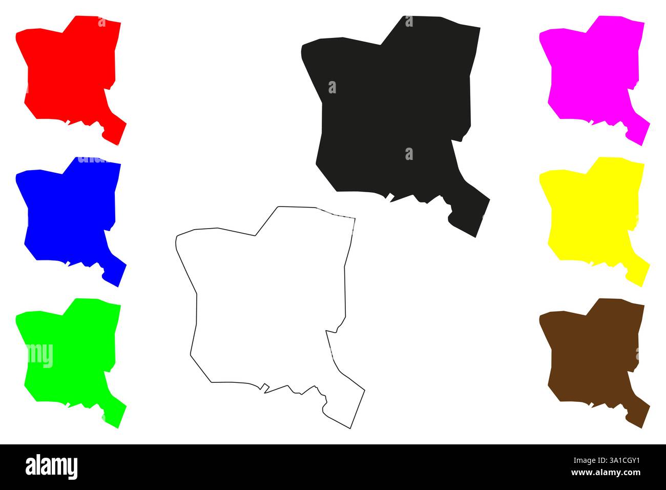 Ambala city (Republic of India, State of Haryana) map vector ...