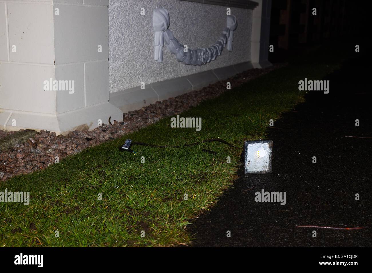 Ayr, UK. 08 MAR, 2025. Damaged light as members of group Palestine ...