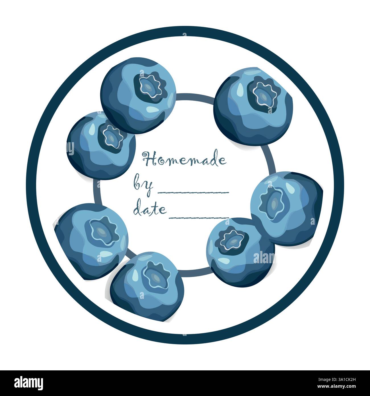 Template jam label design. Retro homemade label. Blueberry marmalade ...