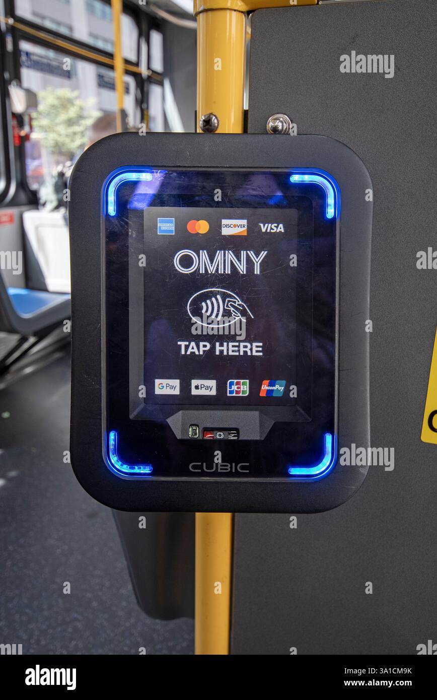 OMNY contactless payment system in public transport, New York City, USA ...