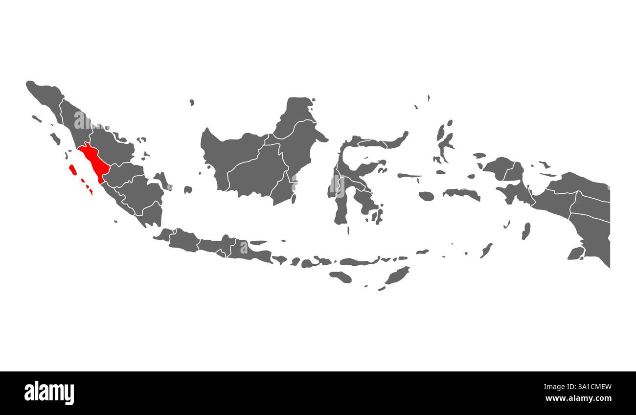 Indonesia detailed West Sumatra map shape, Flat web graphic concept ...