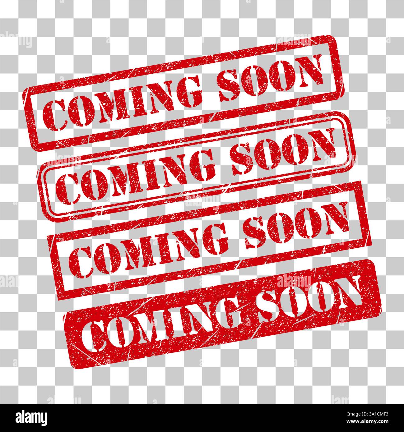 Set of coming soon stamp symbol, label sticker sign button, text banner ...