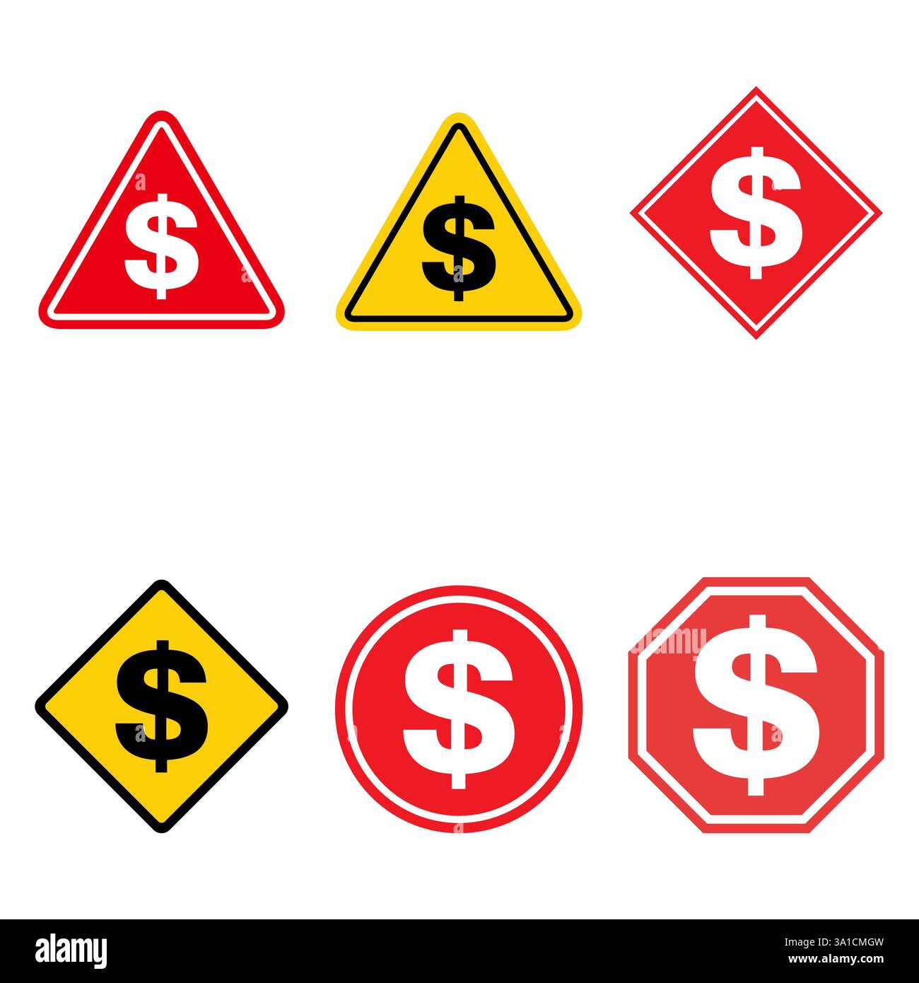 Set of Dollar money symbol, business usa cash icon, save bank sign ...