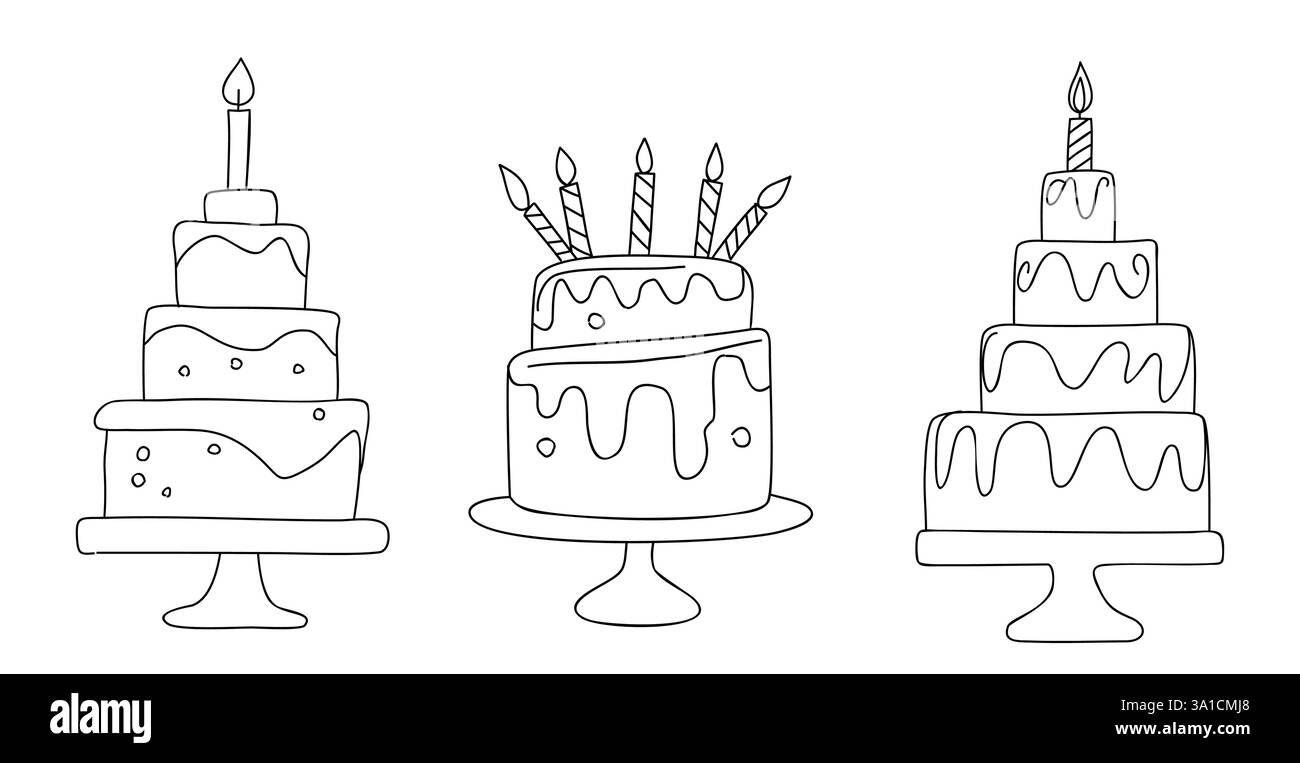Happy birthday horizontal banner Black and White Stock Photos & Images ...