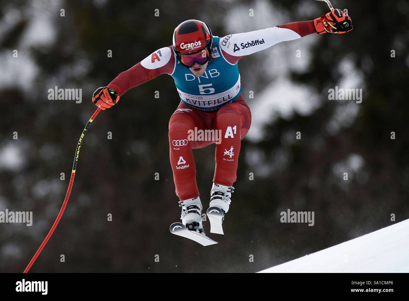 Austria's Stefan Babinsky speeds down the course during an alpine ski ...